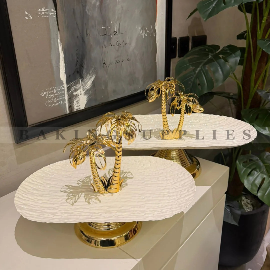 Metal Date Platter – Stylish Metal Serving Tray for Dates & Dry Fruits ...